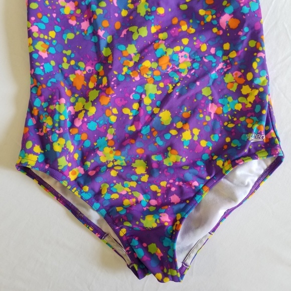 Speedo | Swim | Speedo Girls Paint Splatter Dot Swimsuit 4 | Poshmark